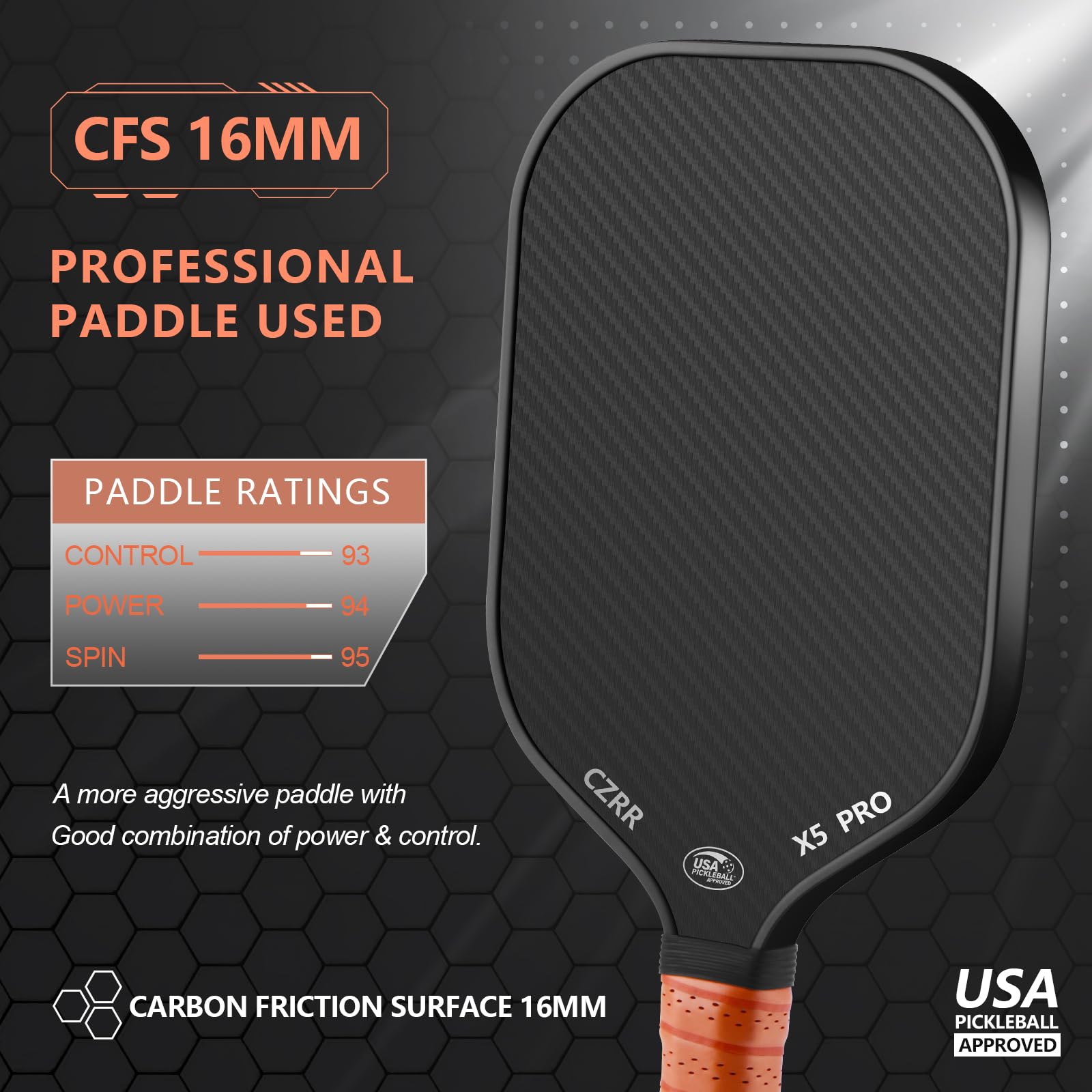 Mua Pickleball Paddle, USA Pickleball Approved, 3K Raw Carbon Fiber ...
