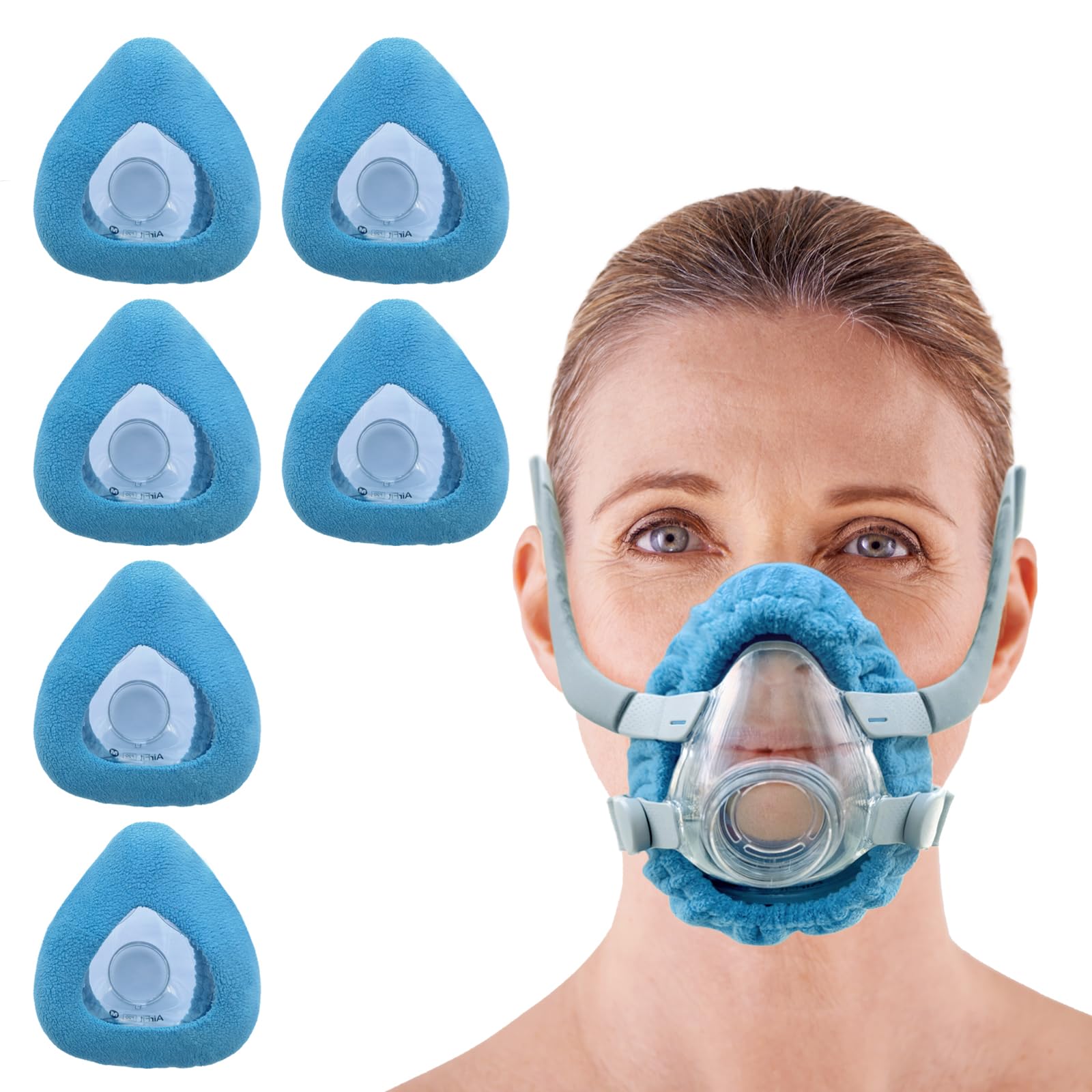 NATAKU Medium CPAP' Mask Liners 6 Pack Ultra Soft Velour Cushion Covers ...