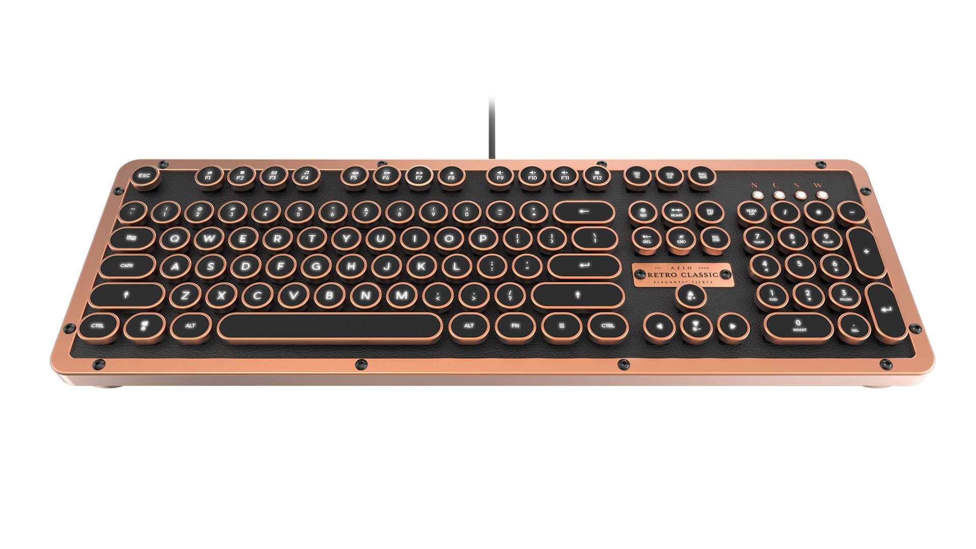 Mua Azio Retro Classic USB (Artisan) - Wired Vintage Backlit Leather ...