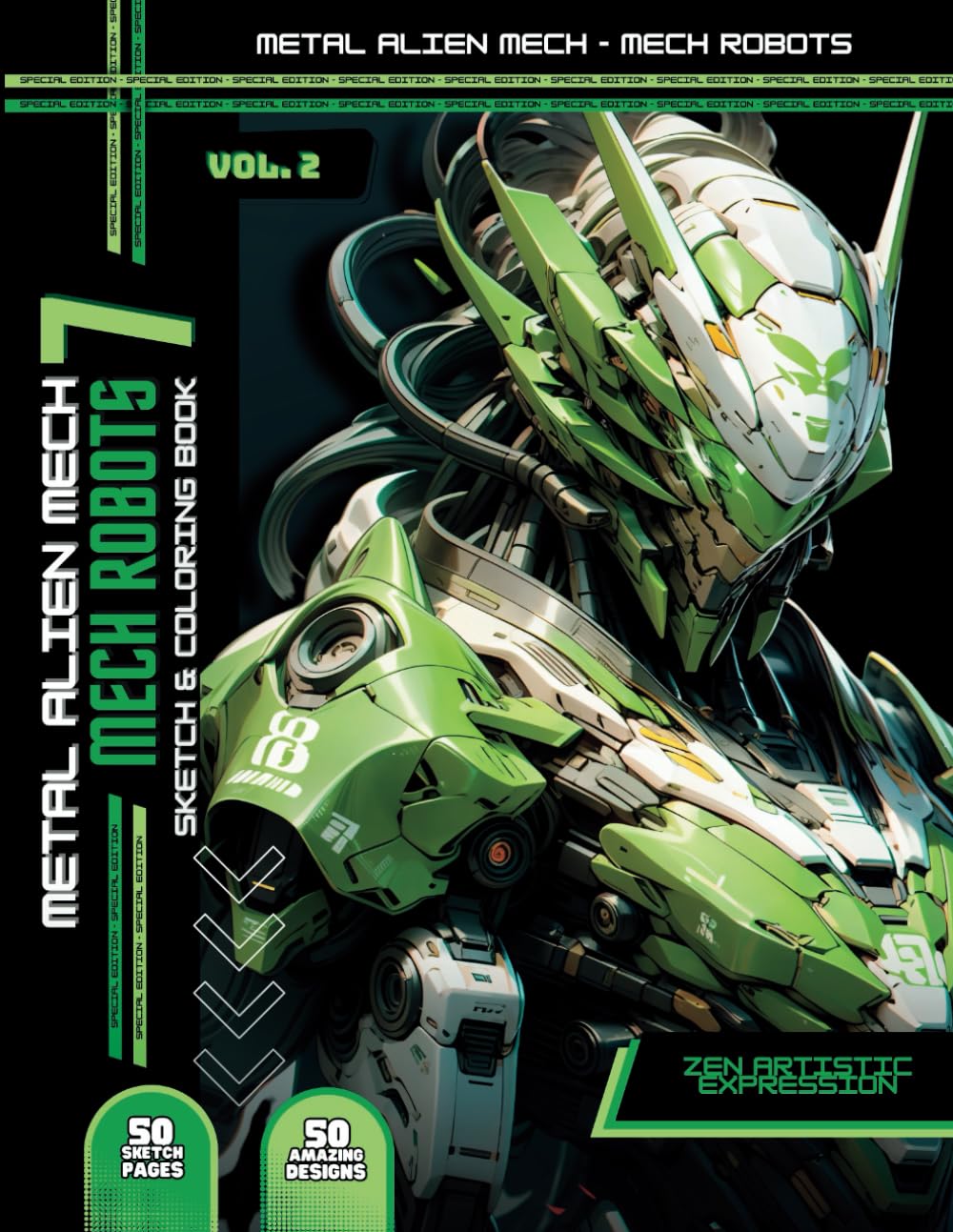 Mua Metal Alien Mech Vol2 Coloring Book: Mech Robot Serie - 50 unique ...
