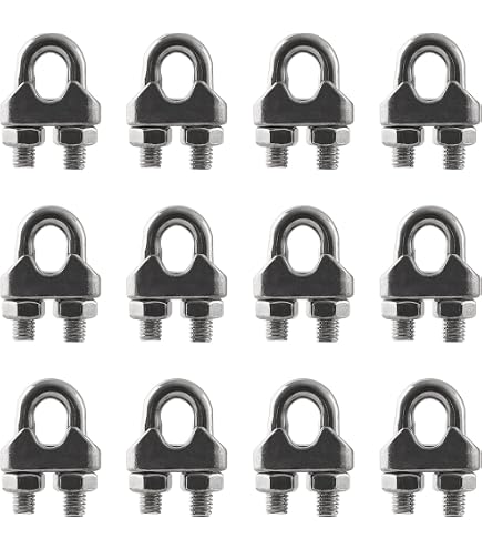 Q H B W] 20PCS 1/8Inch M3 Stainless Steel Wire Rope Cable Clip Clamp M3 ...