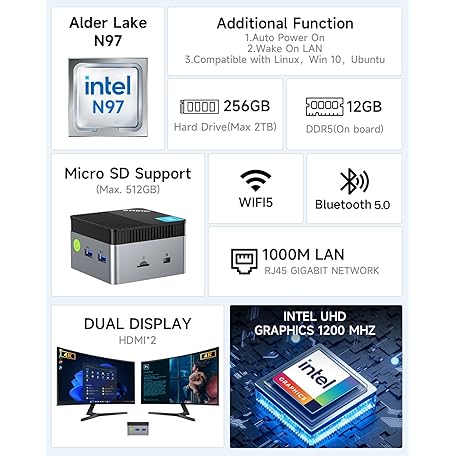 Mua GMKtec Mini PC N97, G5 Micro Desktop Computer, 12th Gen Intel Alder ...