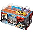 Hot Wheels Race Case Track Set with 2 Hot Wheels Cars, Dual Launcher ...