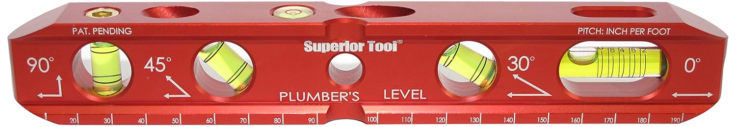 Superior Tool 06022 Plumber's Torpedo Level, Wall and Counter Leveler ...