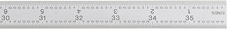 Fowler 52-295-024 Flexible Steel Rule, 24" Length, 3/4" Width, 0.020 ...