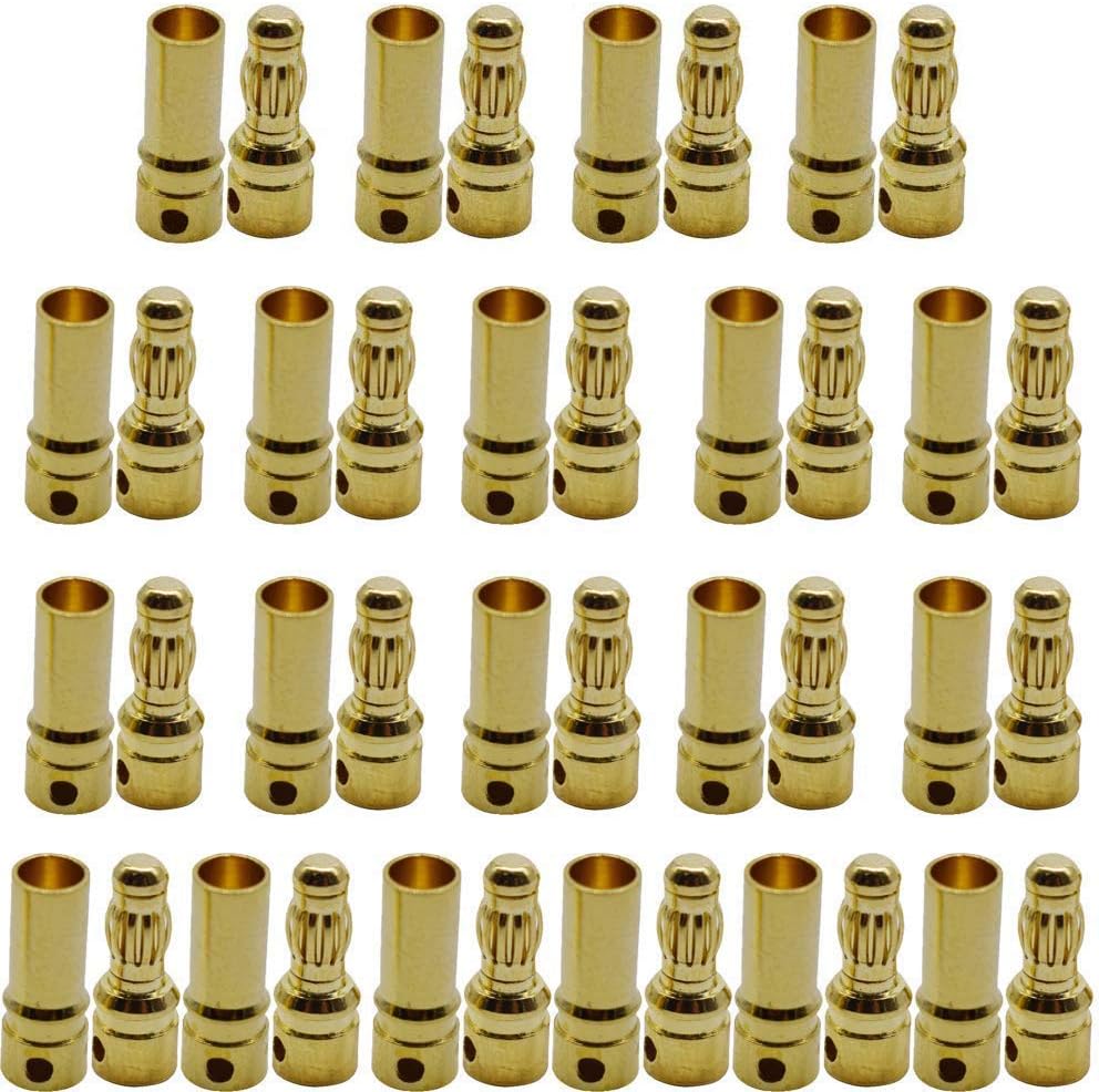 FLY RC 20 Pairs 3.5mm Male Female Gold Plated Banana Plug Bullet ...