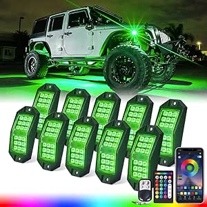 Amazon.com: Xprite Wide Angle Bluetooth RGB LED Rock Lights Kit ...
