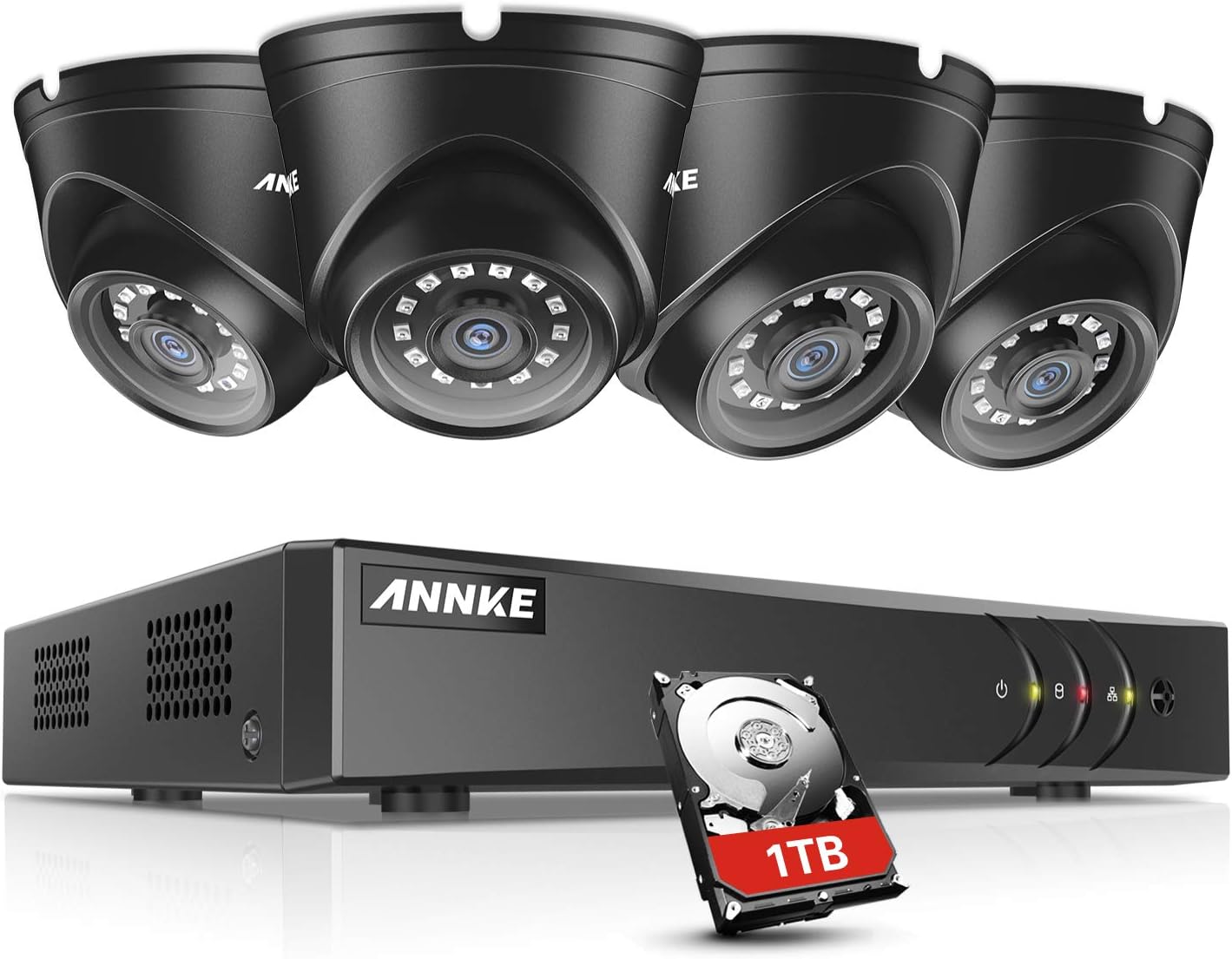 ANNKE 8CH 1080P Lite CCTV Camera System H.264+ DVR Kit and 4X 1080P HD ...