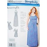 Amazon.com: Simplicity 1800 Women's Open Neckline Dress Sewing Patterns ...