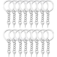 Amazon.com: HAUTOCO 100Pcs Keychain Rings with Chain, Open Jump Rings and Screw Eye Pins for ...