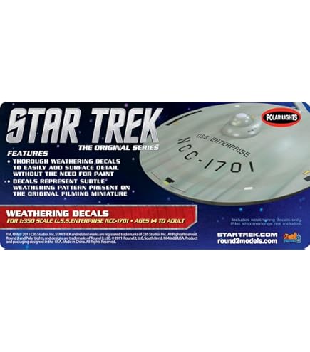 Star Trek AMT 1/350 U.S.S. Enterprise Refit Aztec Decals Star Trek Model