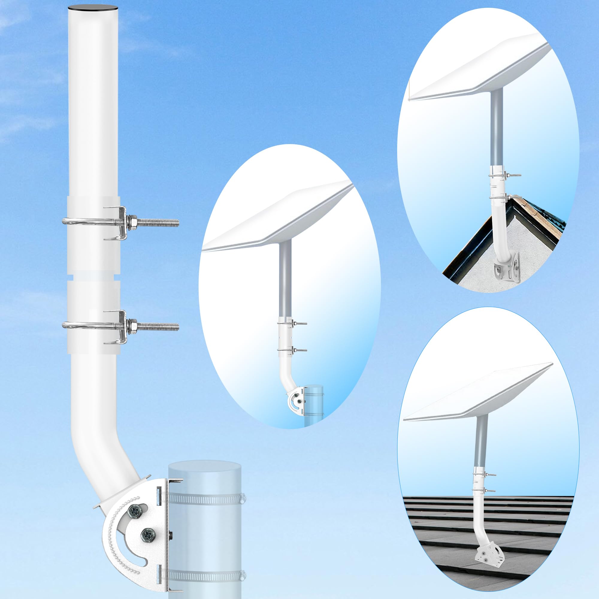 Mua Starlink Mount, 12.6" Universal Roof Pole Wall Mounting Brackets ...