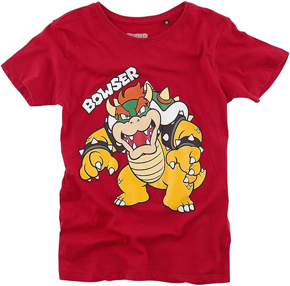 Super Mario Bowser Men T-Shirt red 86/92, 100% Cotton,: Amazon.co.uk ...