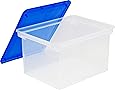 Storex Plastic File Tote Storage Box with Snap-On Lid, Letter/Legal ...