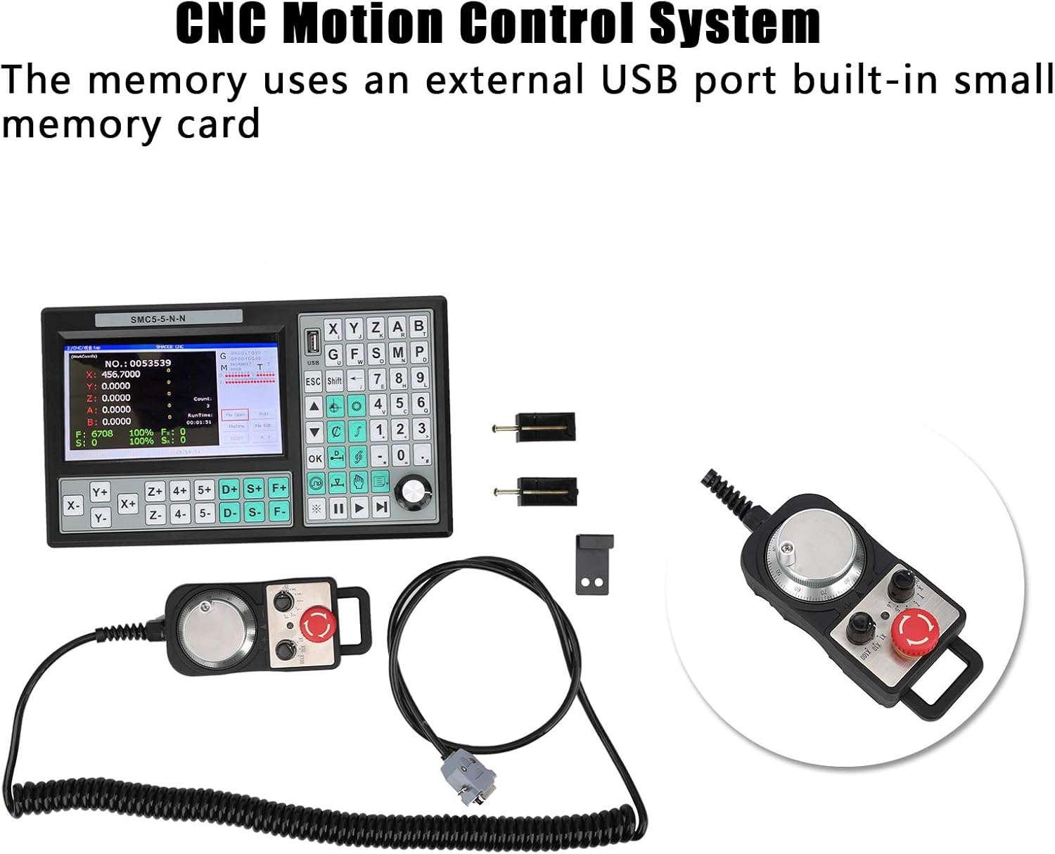 CNC Motion Control System CNC Controller 5‑Axis with Screen + Handwheel for Engraving Machine ...