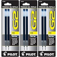 Amazon.com : Pilot G2 Gel Ink Pen Refills, Fine Point, 0.7mm, Navy Ink ...