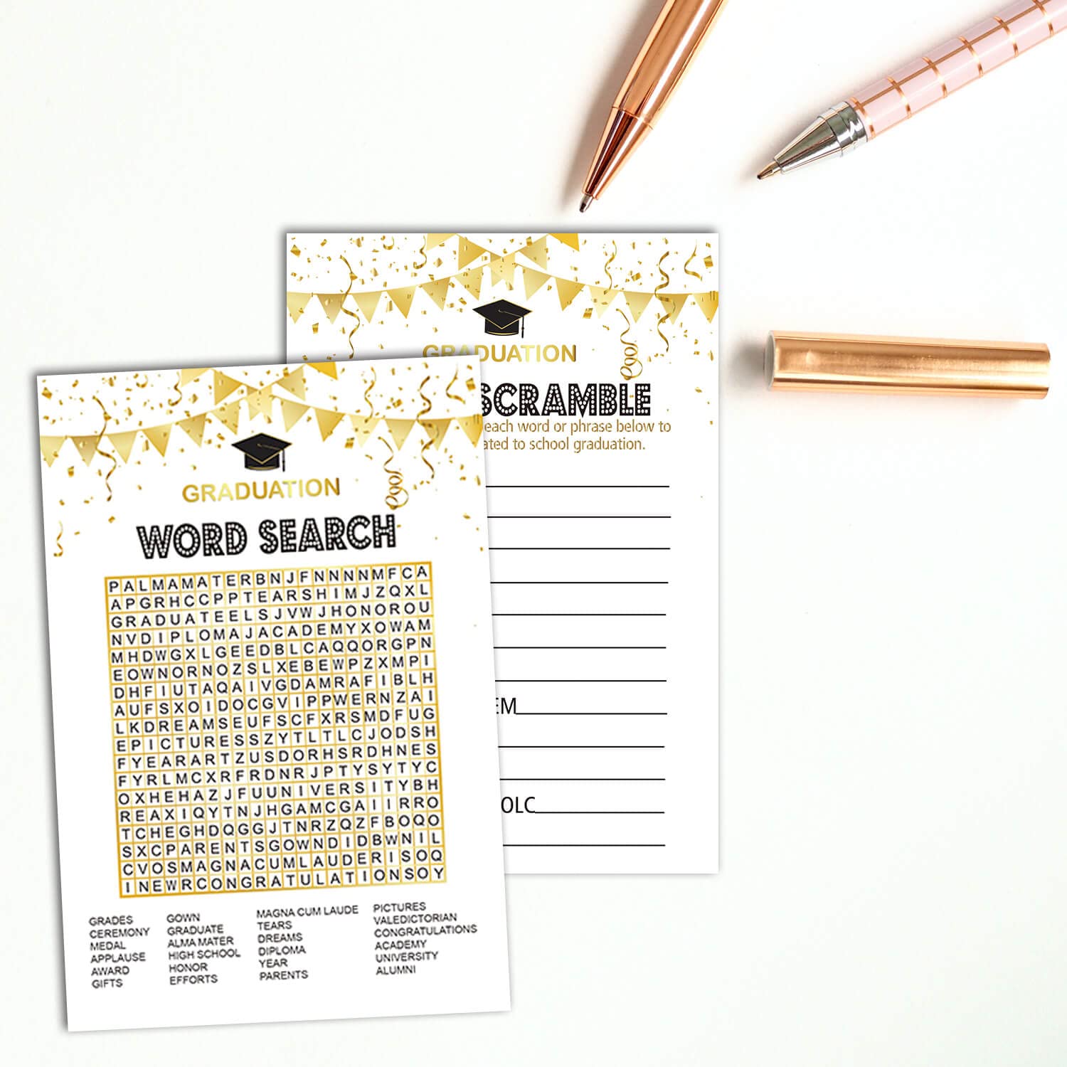 50 Graduation Party Game Cards-Grad Party Supplies Decorations ...