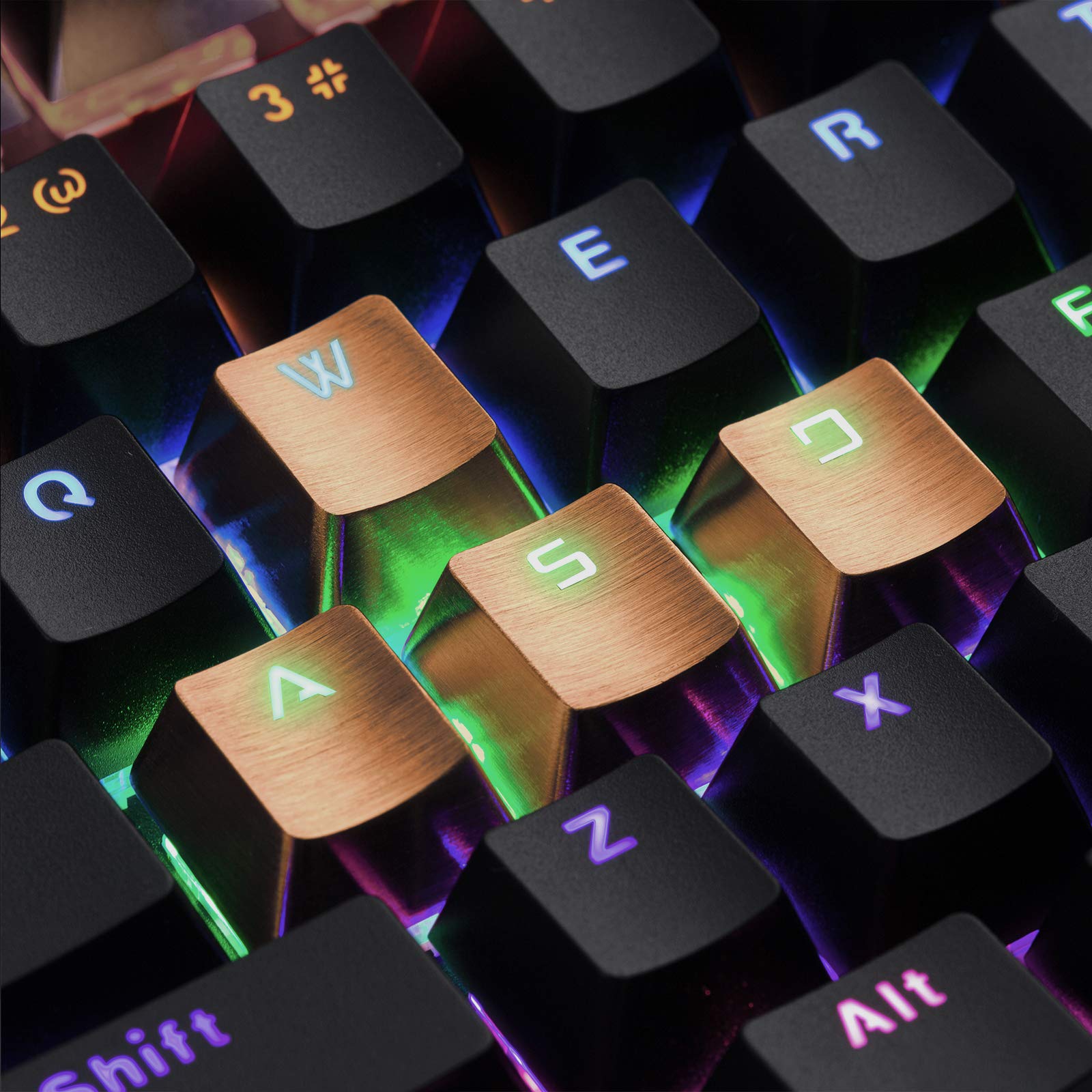 Mua Hallsen Metal Keycaps Mechanical Gaming Keyboard WASD Keycaps for ...