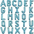 Amazon.com: TONIFUL 52 Pieces 16 Inch Light Blue Letter A-Z Balloons ...