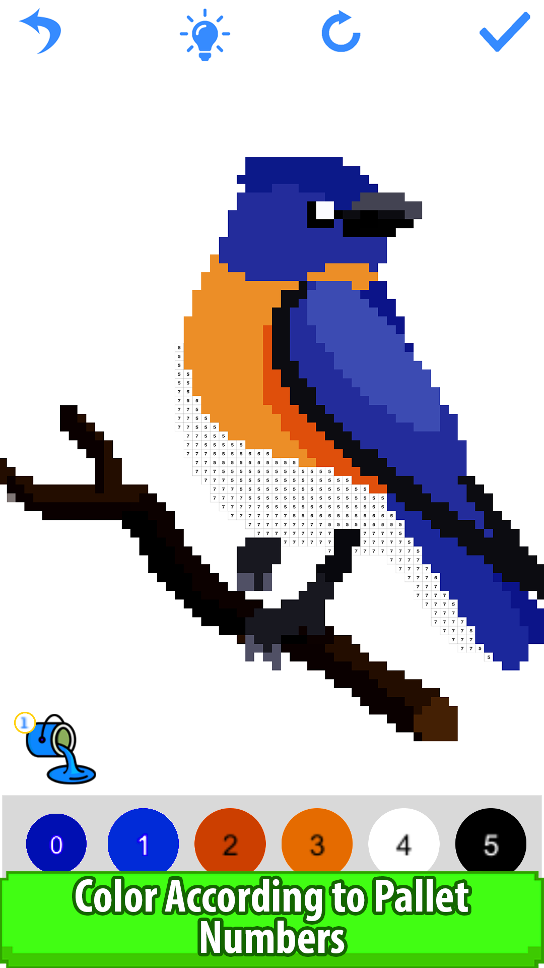 Amazon.com: Birds Pixel Art - Paint by Number, Sandbox Coloring Pages ...