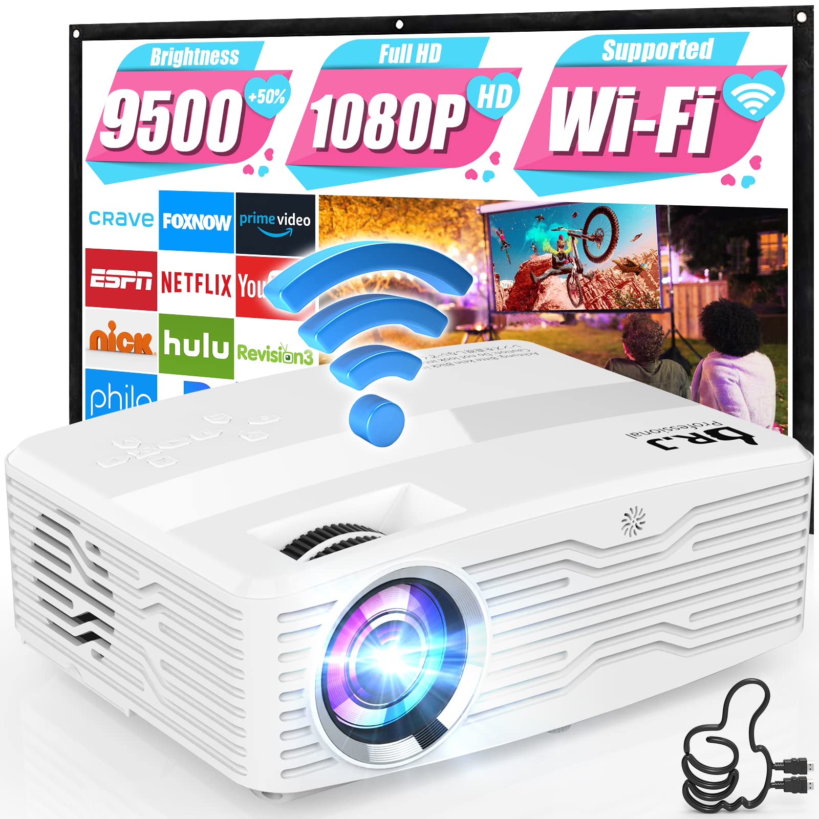 Mua DR.J Professional Native 1080P 5G WiFi Projector, 450ANSI 300 ...