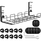 Yecaye 94in Cable Management Under Desk - 6X 15.7in Desk Cord Cable ...