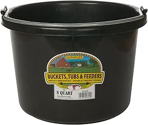 Amazon.com: Miller Manufacturing P-8-BLACK 8-Quart Plastic Buckets ...