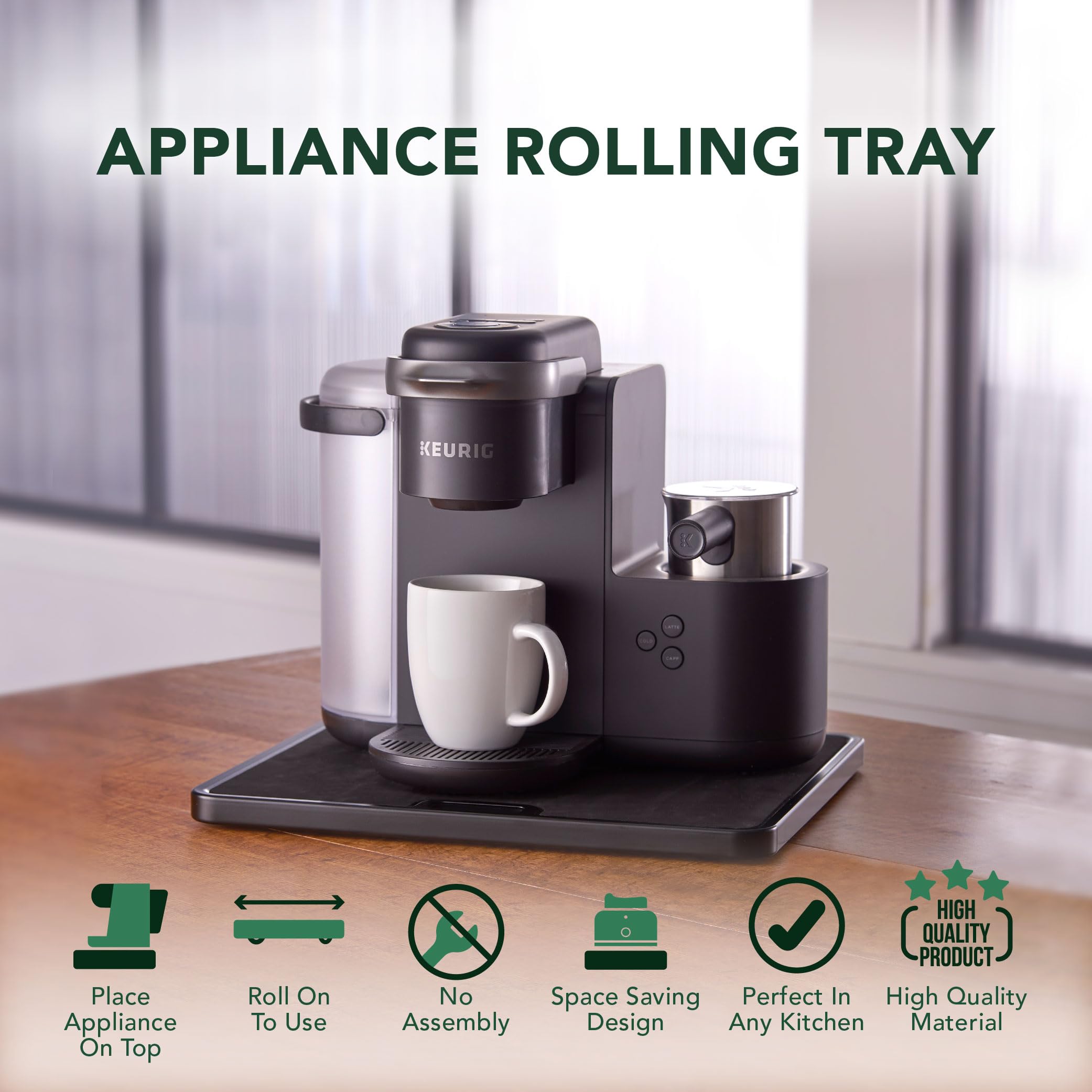 Mua Nifty Large Appliance Rolling Tray, Black – Kitchen Caddy Sliding ...