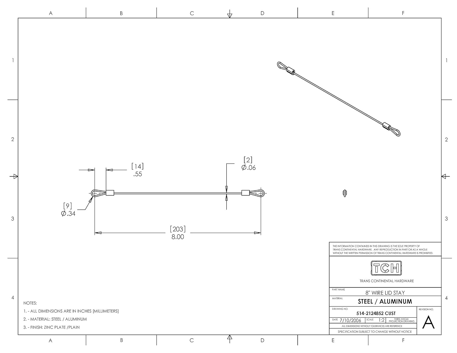 TCH Hardware 4 Pack Steel Looped Aircraft Cable 12 Long Crimps Ferrules ...