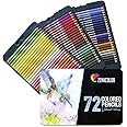 Amazon.com : Zenacolor 72 Colored Pencils Set - Numbered Coloring ...