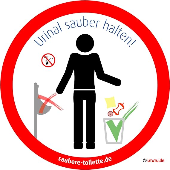 immi 8St. Urinal sauber halten - Sauberes Pissoir Aufkleber 95mmØ ...