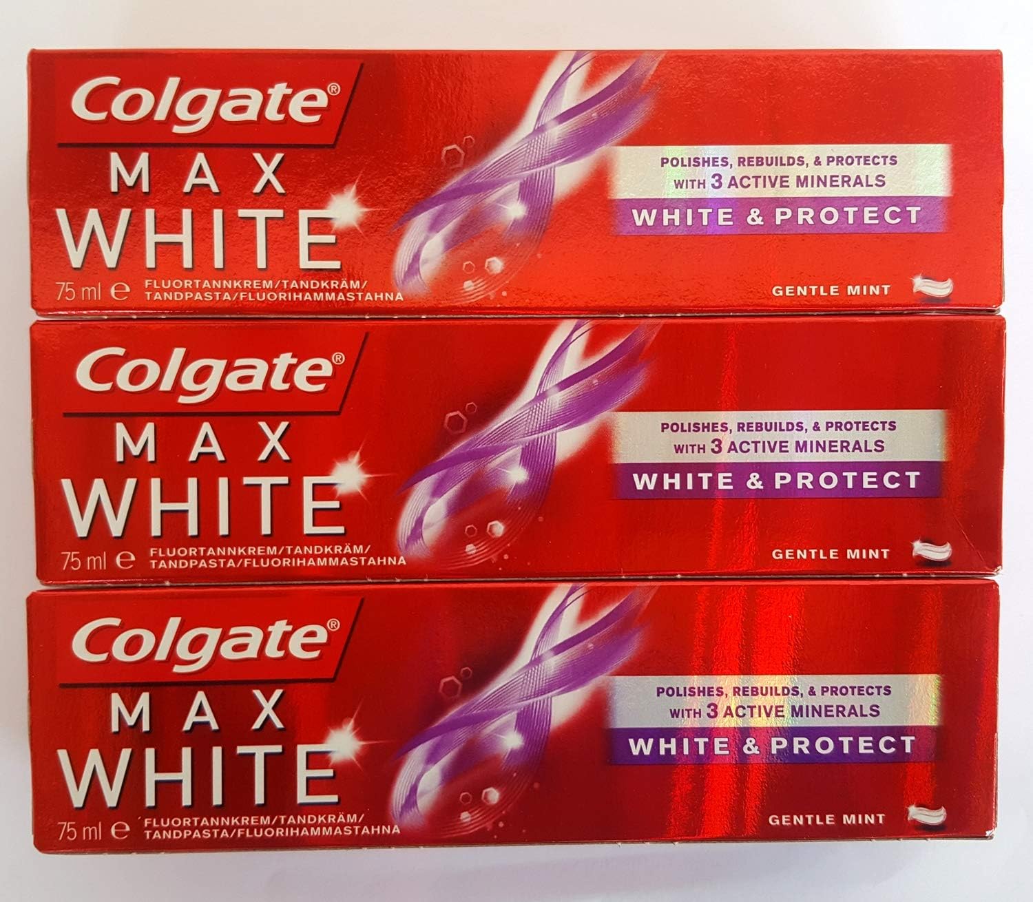 Colgate Max White & Protect Toothpaste 3-Pack (3 x 75g) Gentle Mint ...