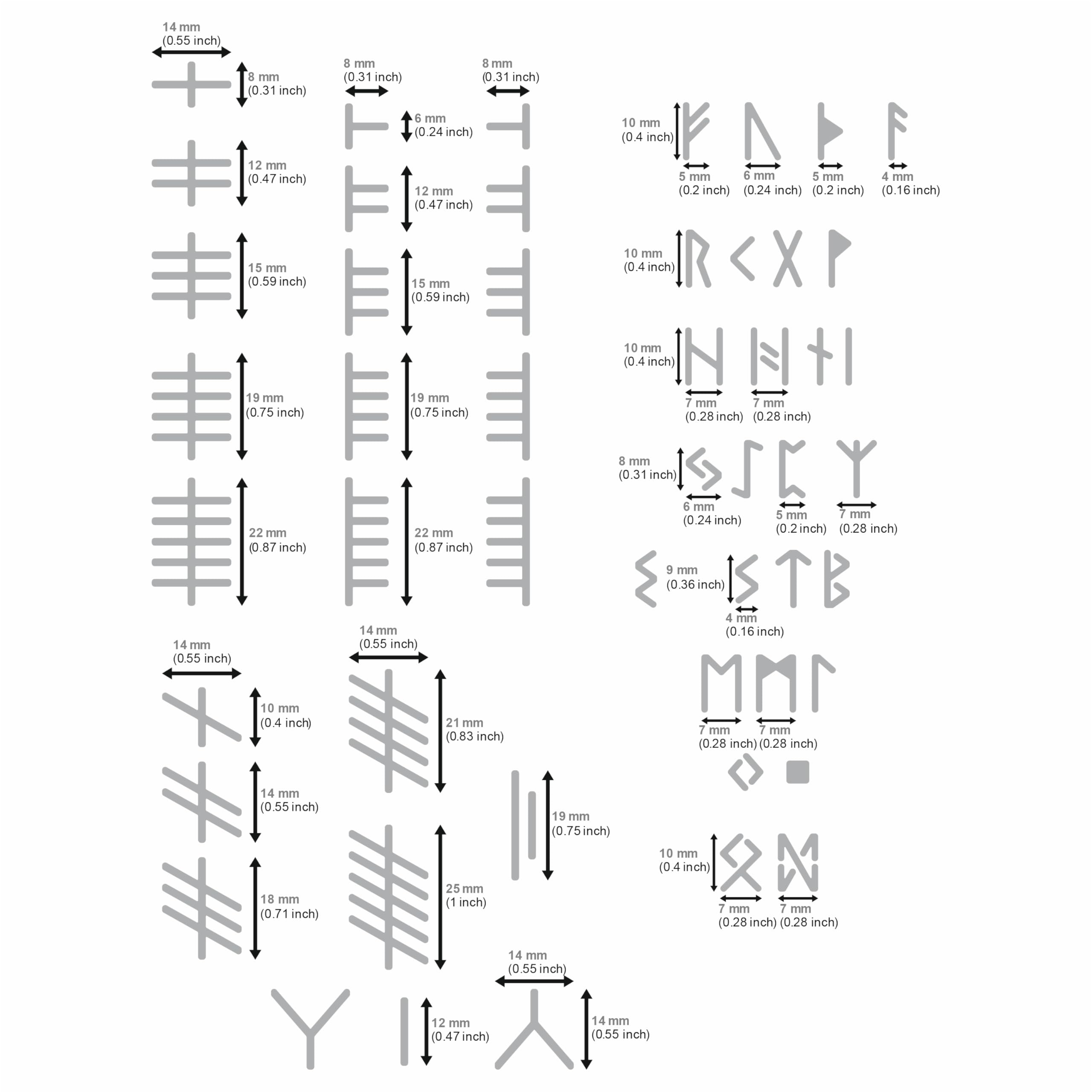 Mua Aleks Melnyk No.421 Metal Stencil, Elder Futhark and Ogham Runes ...