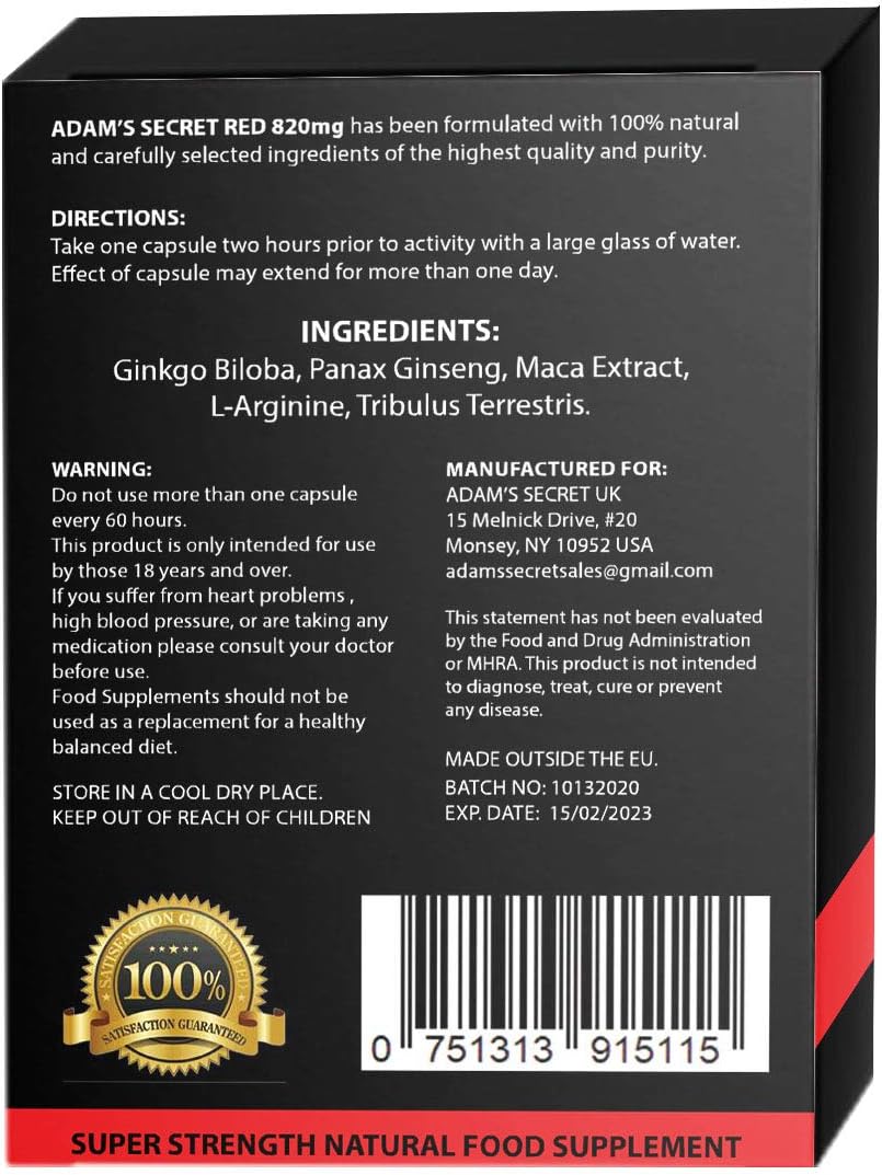 ADAM’S Secret Super Strength Natural Amplifier for Energy and Endurance ...