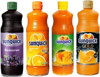 Sunquick Squash 700 ml ( Orange + Mango + Tropical + Blackcurrant ) 4 ...