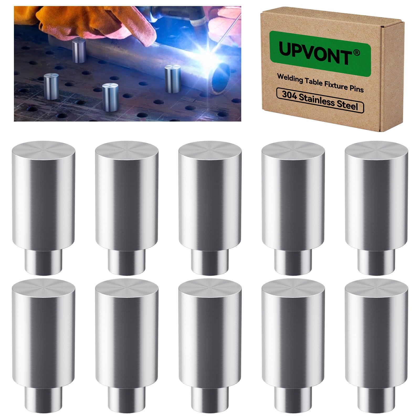 UPVONT Welding Table Fixture Pins – 304 Stainless Steel, 5/8" x 1" x 2 ...