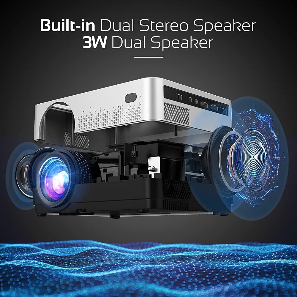 DBPOWER WiFi Projector, 9000L Full HD 1080p Video Projector with Carry ...