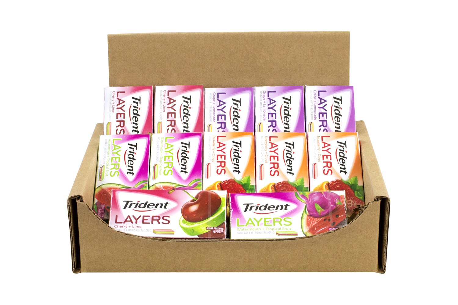 Amazon.com : Trident Layers Sugar Free Gum (Swedish Fish, 14-Piece, 12 ...