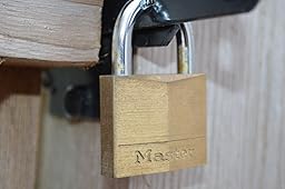 Master Lock 140D Solid Brass Keyed Different Padlock with 1-9/16-Inch Wide Body, 1/4-Inch ...