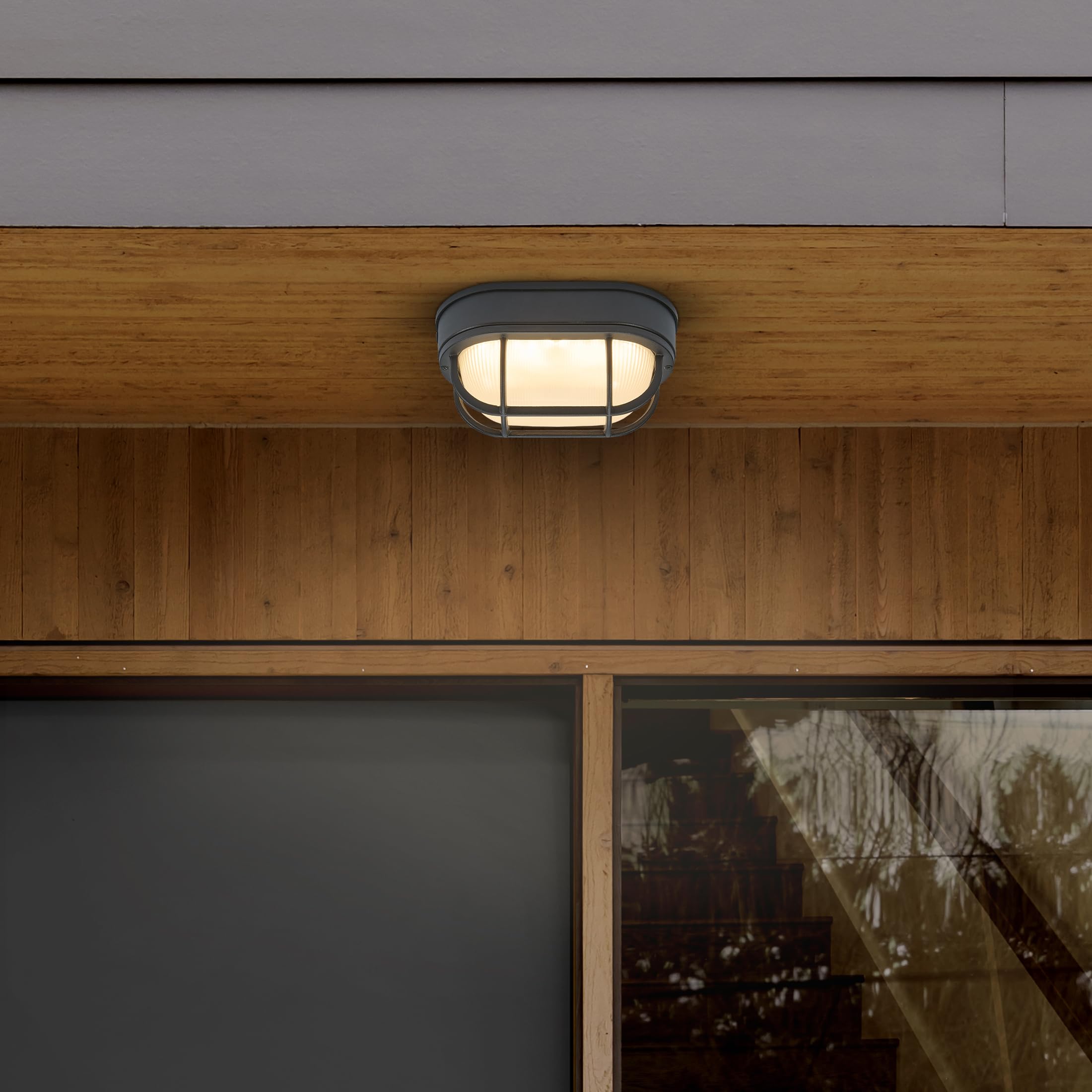 Maxxima LED Outdoor Bulkhead Light, 1000 Lumens, 6 CCT 2700K/3000K ...