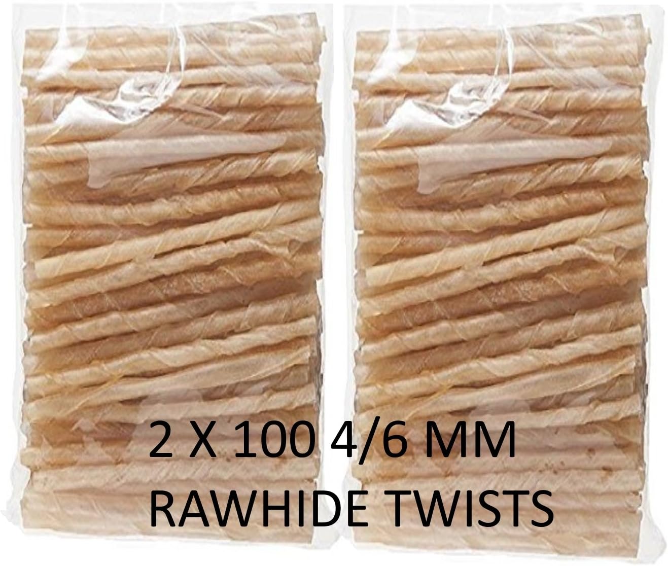 RAWHIDE BULK 5" TWISTS 4/6 MM STICKS 200 stick (2 X 100packs): Amazon ...