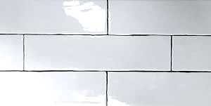 3x12 Glossy Finish White Subway Ceramic Tile Wall Backsplash - - Amazon.com