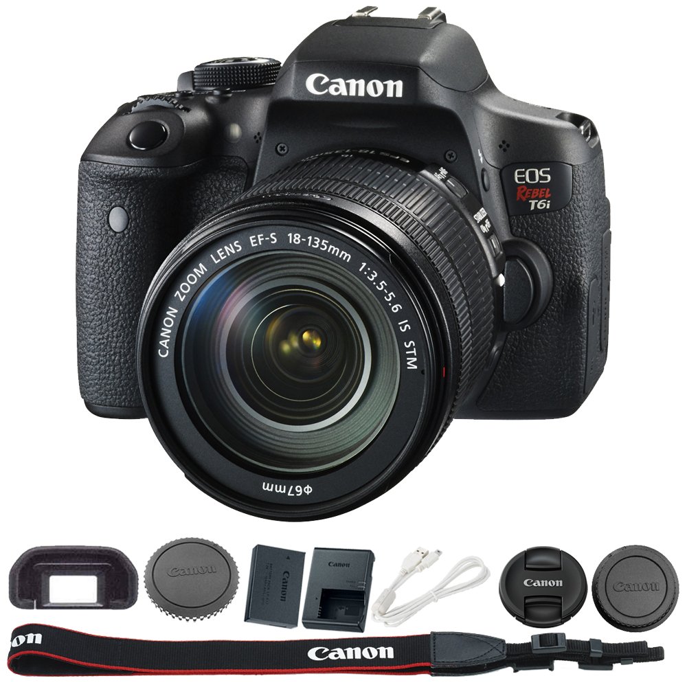 Canon EOS Rebel T6i Digital SLR with EF-S 18-135mm IS STM Lens - Wi-Fi ...