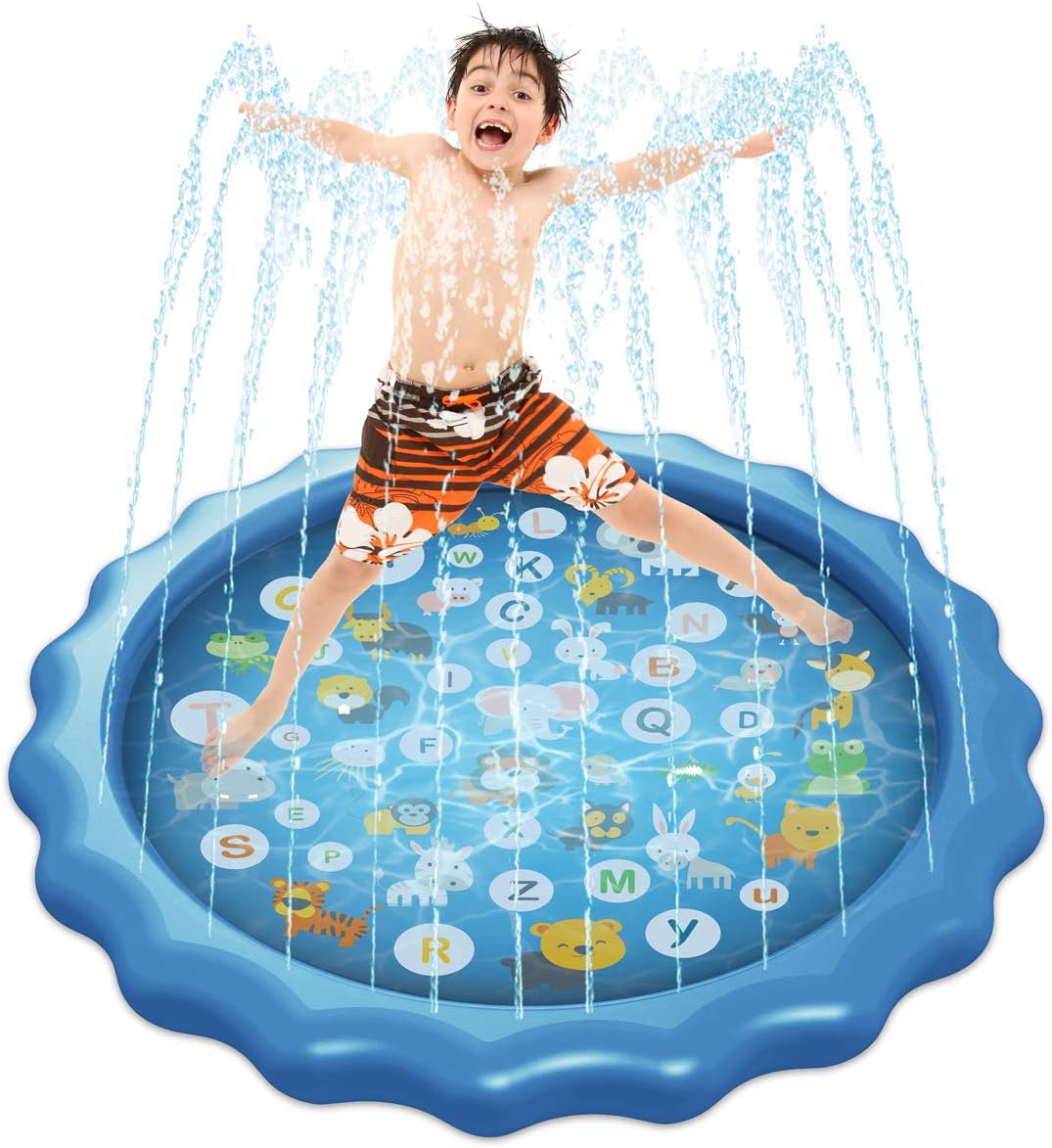 Segorts Splash Pad, 68 Inches Splash Play Mat Outdoor Water Play ...
