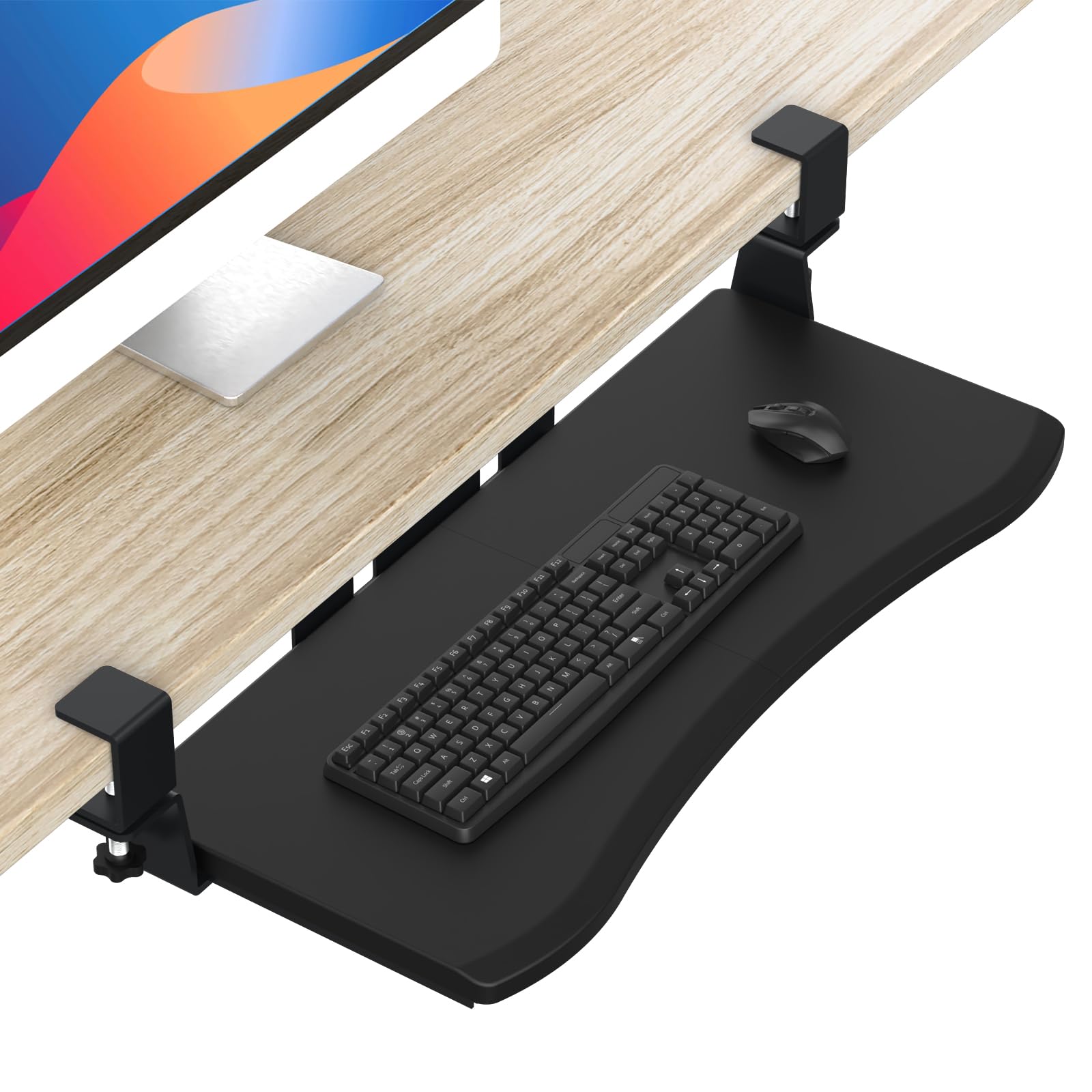 Keyboard Tray Under Desk Pull Out Keyboard & Mouse Tray with Heavy-Duty ...