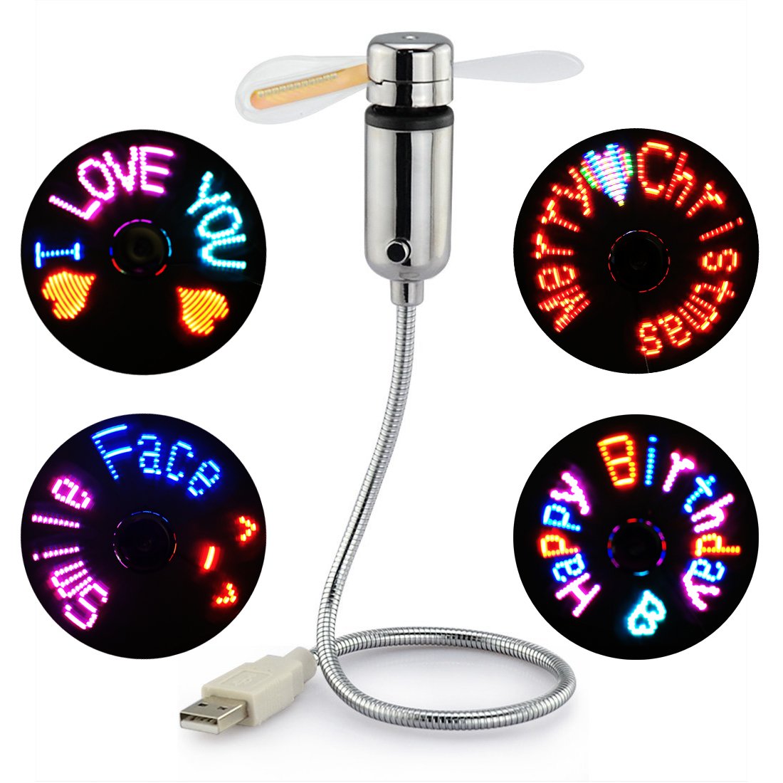 Amazon.com: OnetwoUSB LED Clock Fan with Real Time Display Function,USB ...