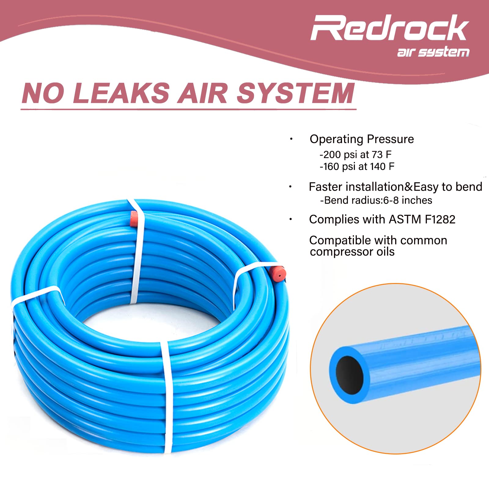 Mua Shop Air Line Kit 3/4" x 200ft 5-Ways Out HDPE Aluminum Air ...