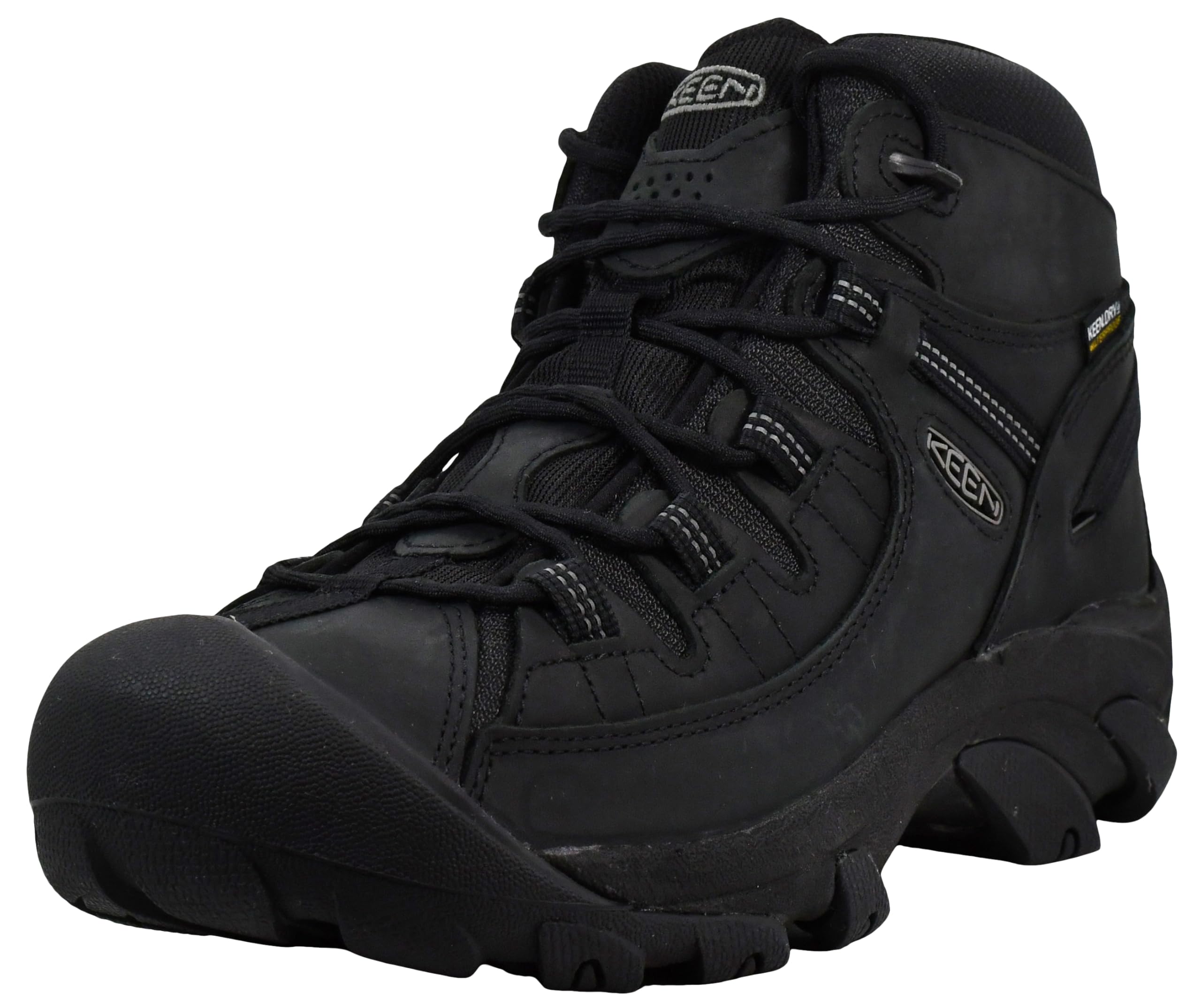 KEEN Men's Targhee 2 Mid Height Waterproof Hiking Boots, Black/Black ...