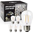 BRIMAX 6 Pack 2W LED Light Bulbs, Plastic LED Filament Bulb, 2700K Warm White, Equivalent to 11w ...