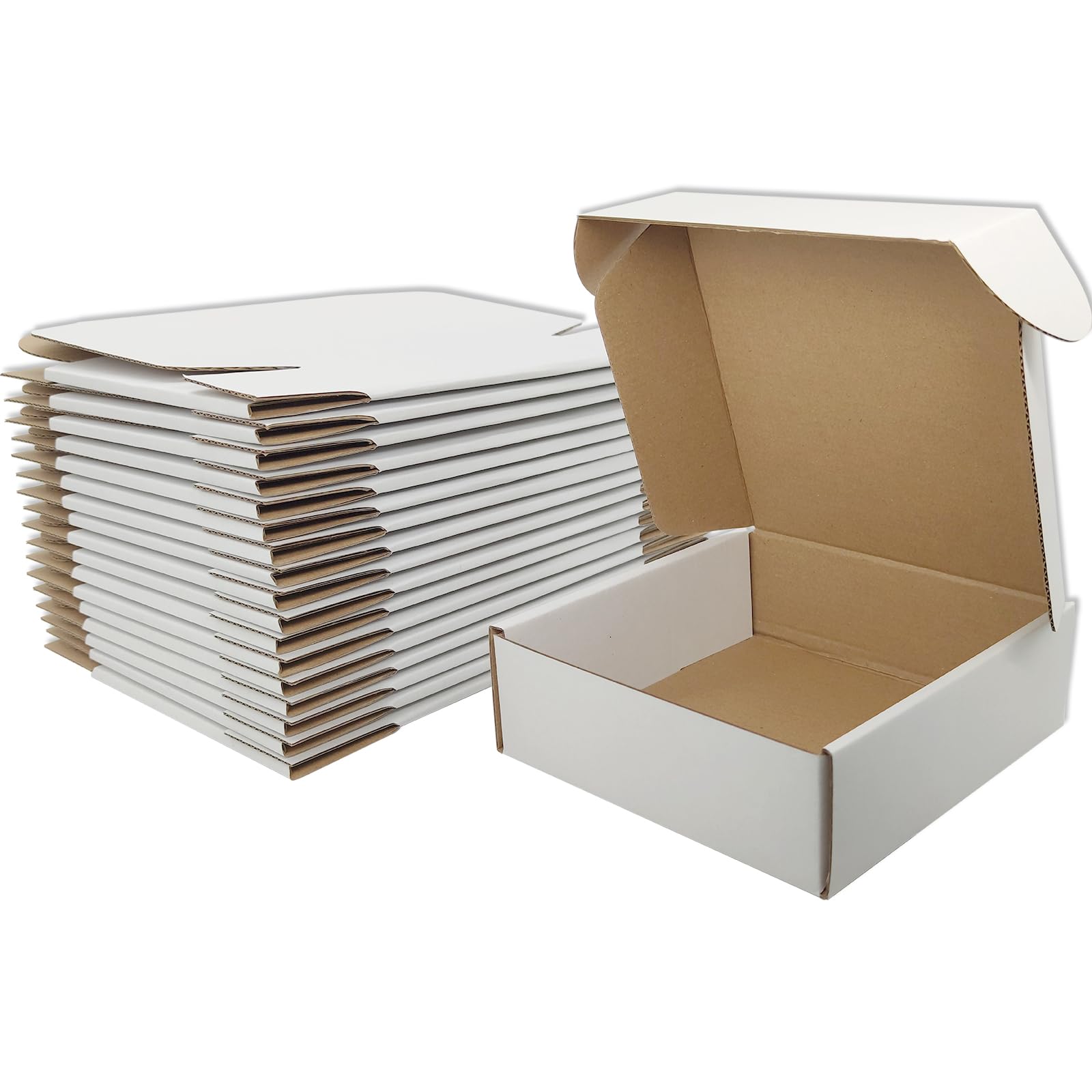 Lmuze Small White Shipping Boxes for Small Business Pack of 25-6x6x2 ...